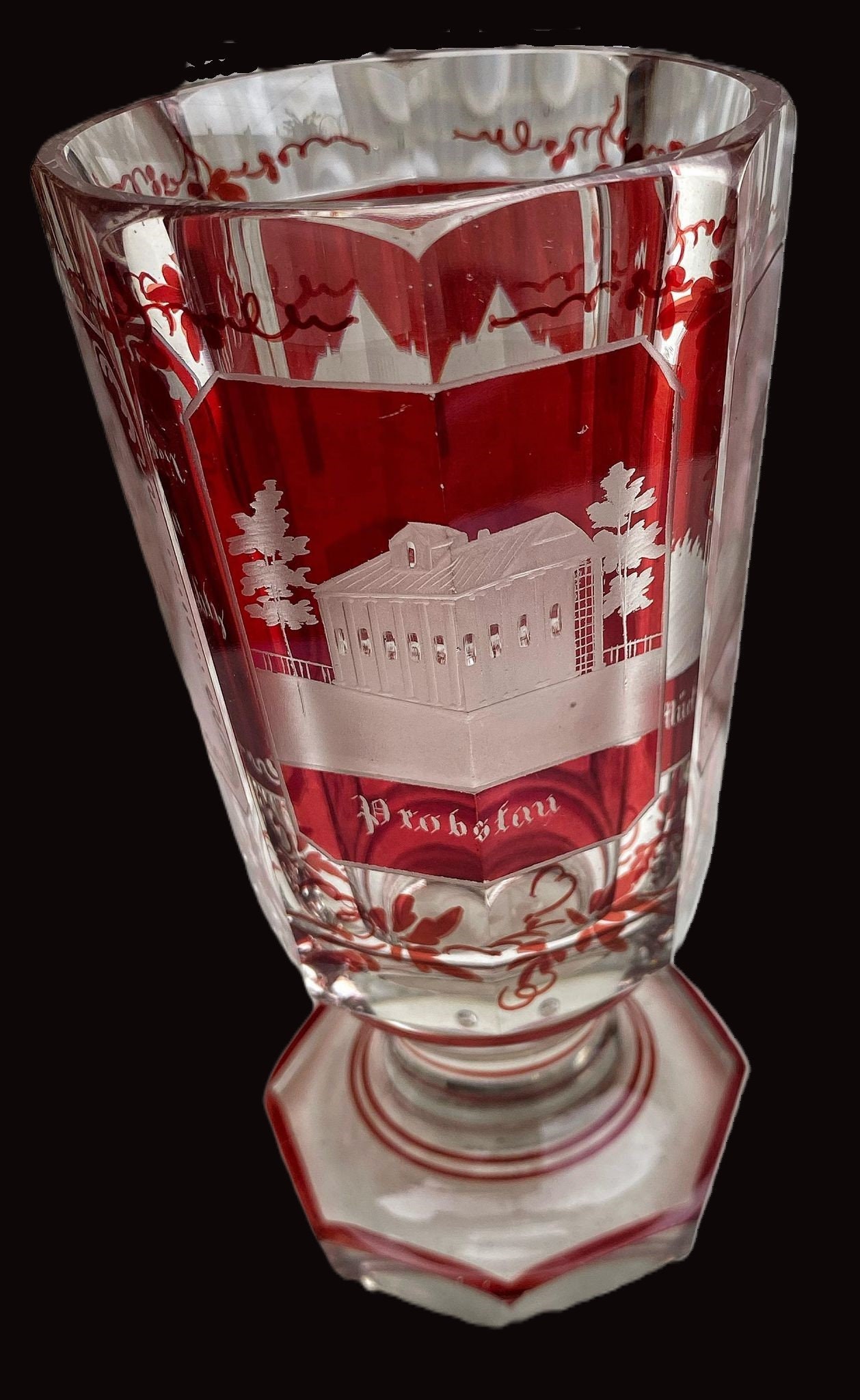 Antique Biedermeier Bohemian Glass Spa Goblet 19th.c. Teplitz - Etsy