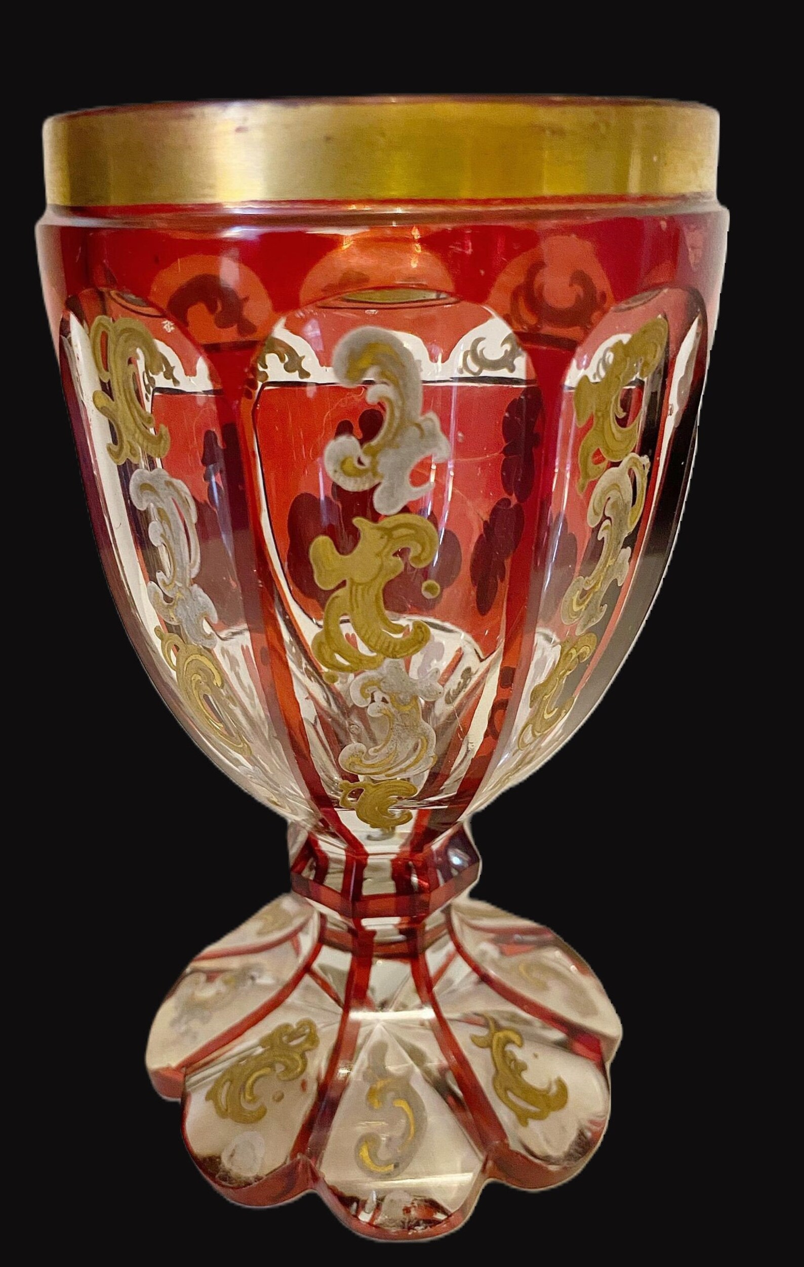 An Exceptional Quality Antique Viennese Biedermeier Ruby Glass Hand ...