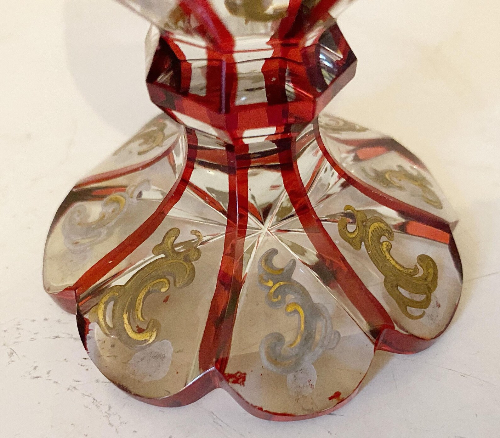 An Exceptional Quality Antique Viennese Biedermeier Ruby Glass Hand ...
