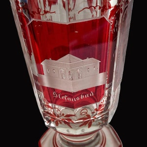 Antique Biedermeier Bohemian Glass Spa Goblet 19th.c. Teplitz - Etsy