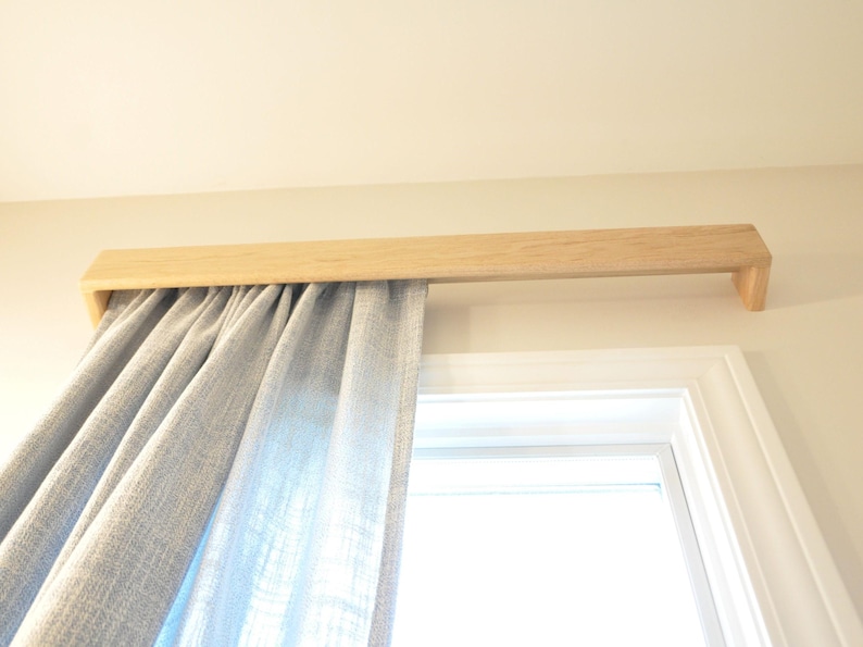 Modern Curtain Rod in Oak - Etsy