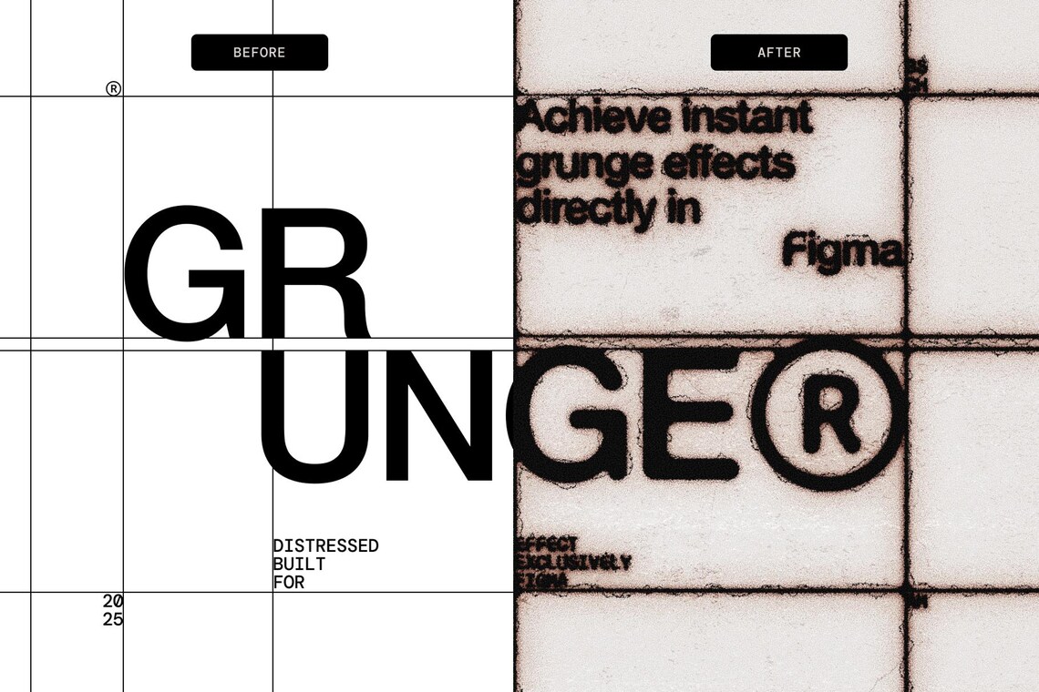 Figma Grunge Text Effect Template, Distressed Typography Tool, Vintage ...