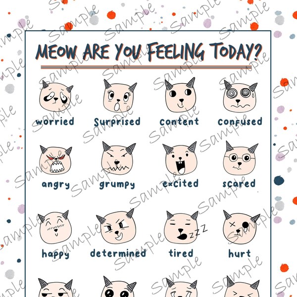Feelings Chart Kids - Etsy