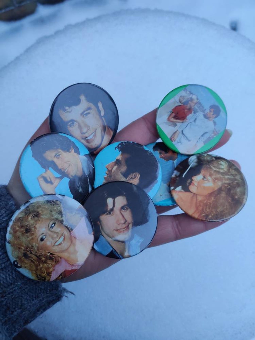 70s Buttons, John Travolta in Grease Button Pins ,vintage Original ...