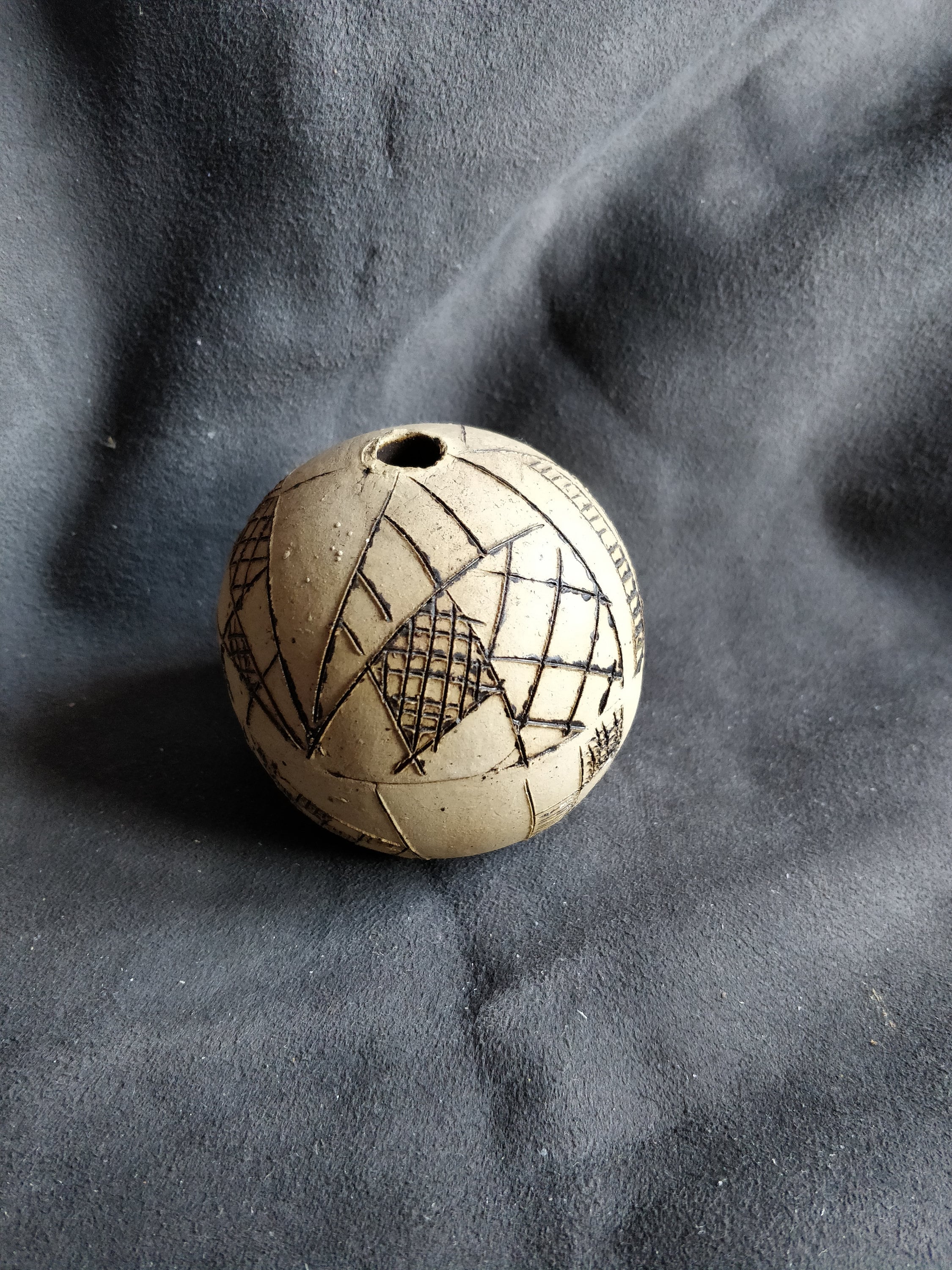 Round Studio pottery Ball Vase unsigned little ceramic Ball | Etsy