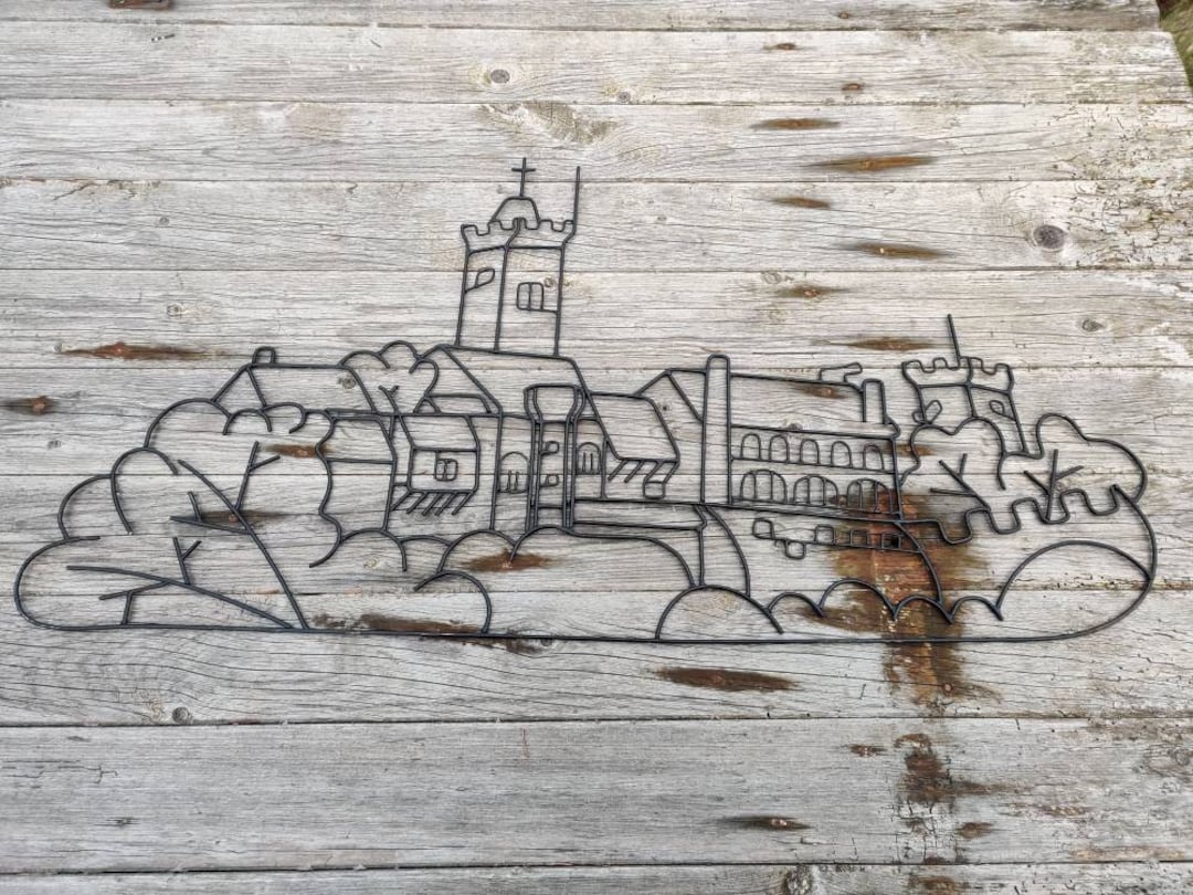 Mid Century Castle Wall Hanging, Wall Decor, String Era - Etsy