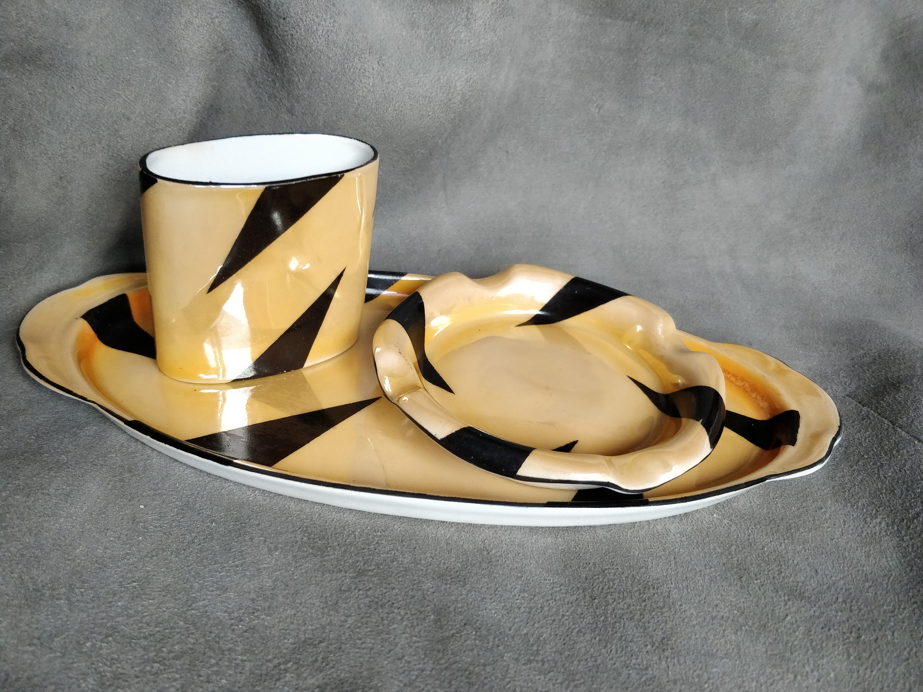 Victoria Art Deco Smoking Set, Czech Porcelain - Etsy