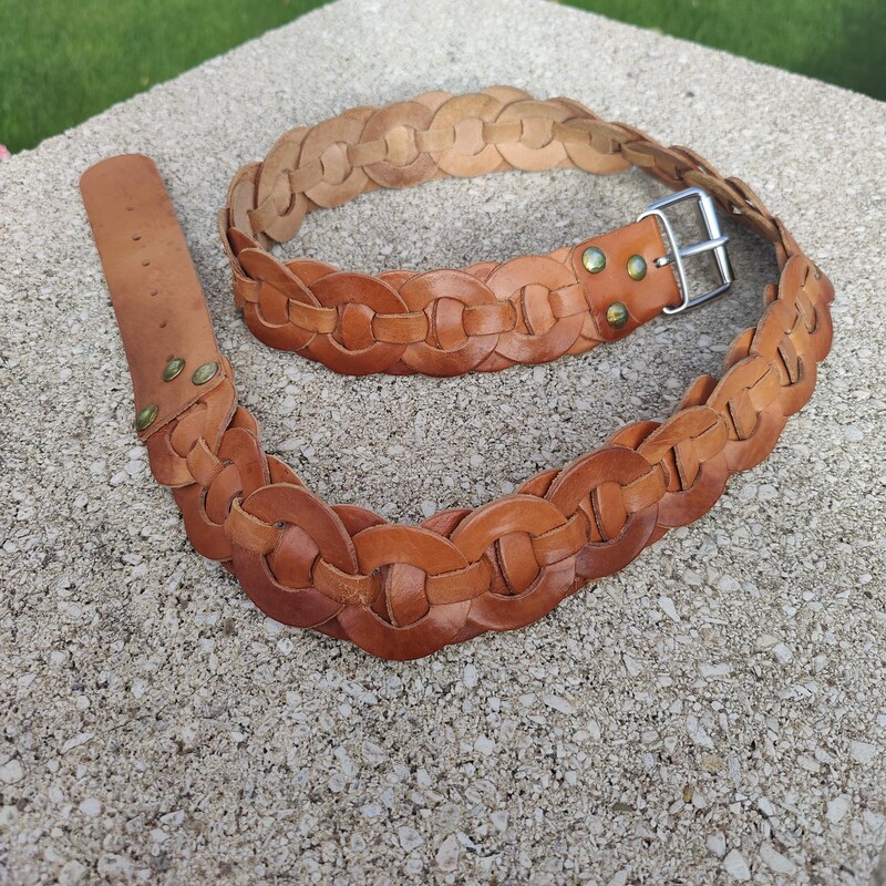 Vintage Leather Belt - Etsy
