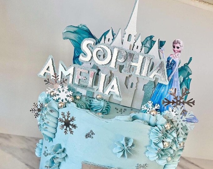 Ice Kingdom Cake Topper, Ice Queen Cake Topper, Frozen Themed, Elsa ...