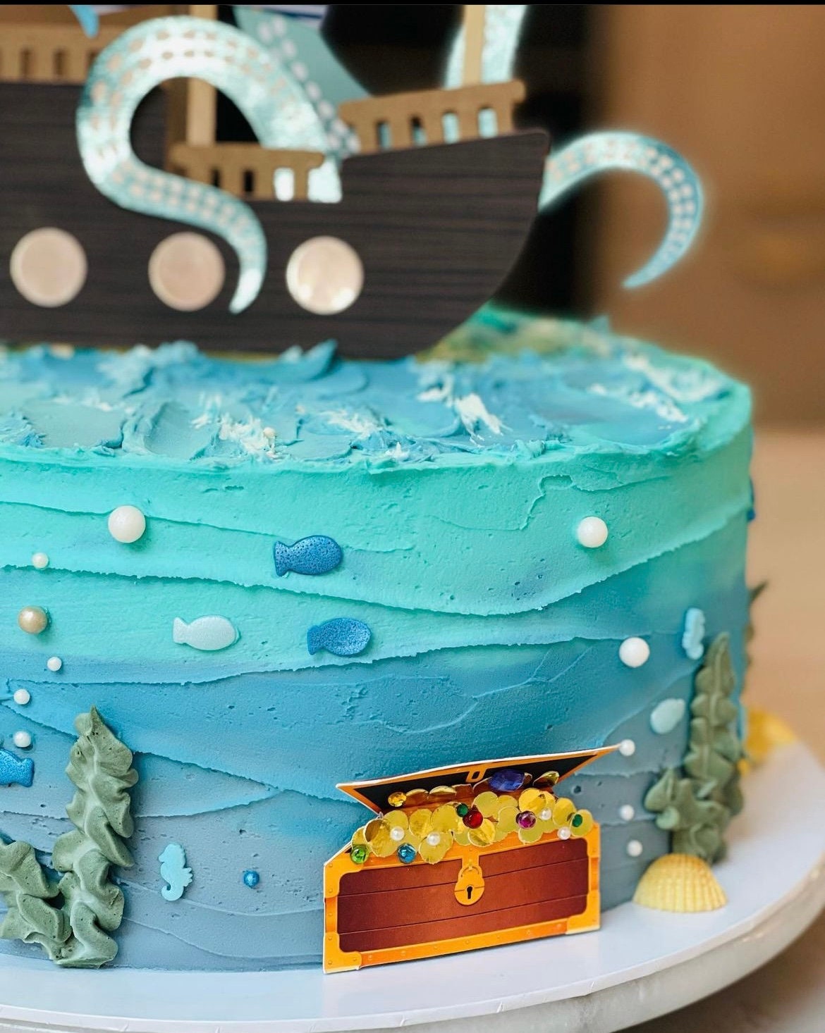 Pirate Cake Topper Pirate Ship Cake Topper Kraken Cake - Etsy UK