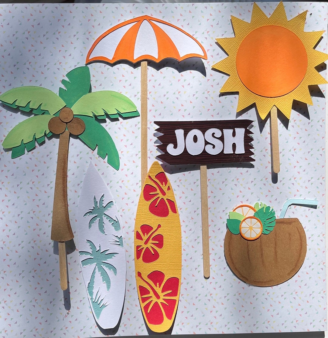 Surfing Cake Topper, Beach Cake Topper, Beach Party, Surfer Cake Topper ...