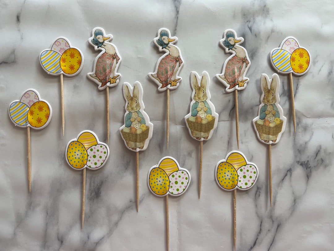 Rabbit Cupcake Topper, Peter Rabbit Cake Topper, Peter Rabbit Party ...