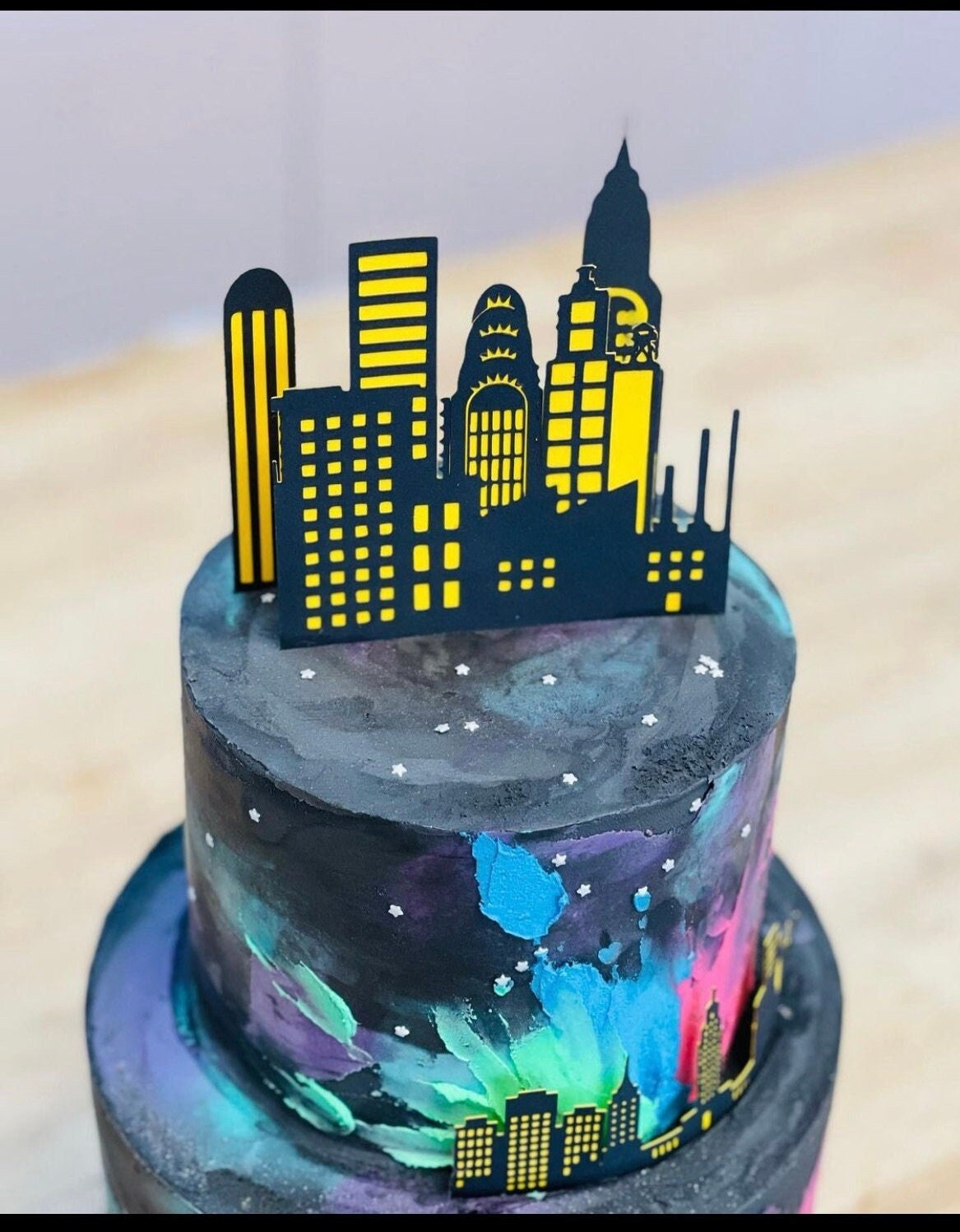 Comic Book Topper, Cartoon Building Topper, Building Cake Topper ...