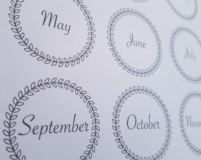 Monthly Covers for Bullet Journals and Planners, Month Entry , Month ...