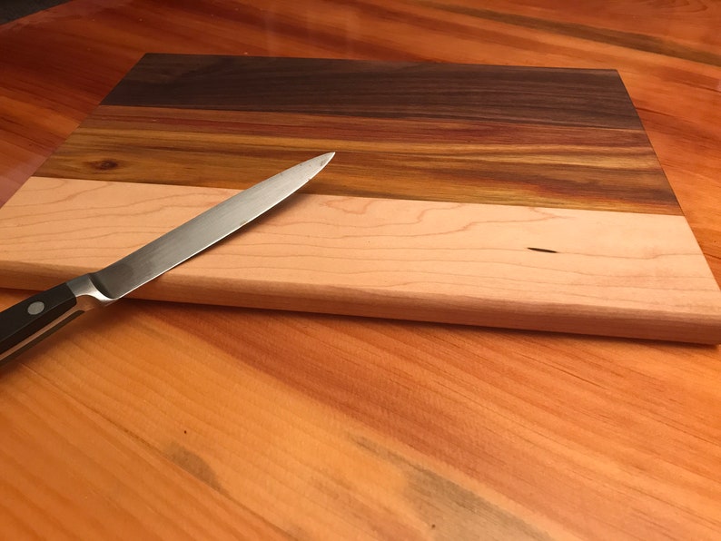 Wooden Cutting Board Bread Board Cheese Handmade Walnut Maple - Etsy