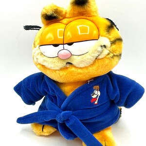 Gorgeous Collectible and Vintage Garfield Stuffed Animal With Blue Robe ...