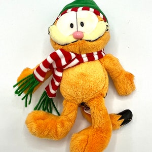Gorgeous Collectible Vintage Stuffed Garfield Elf, With Scarfs, Push ...