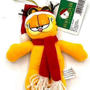 Gorgeous Collectible and Vintage Garfield With Santa Hat-stuffed, Push ...