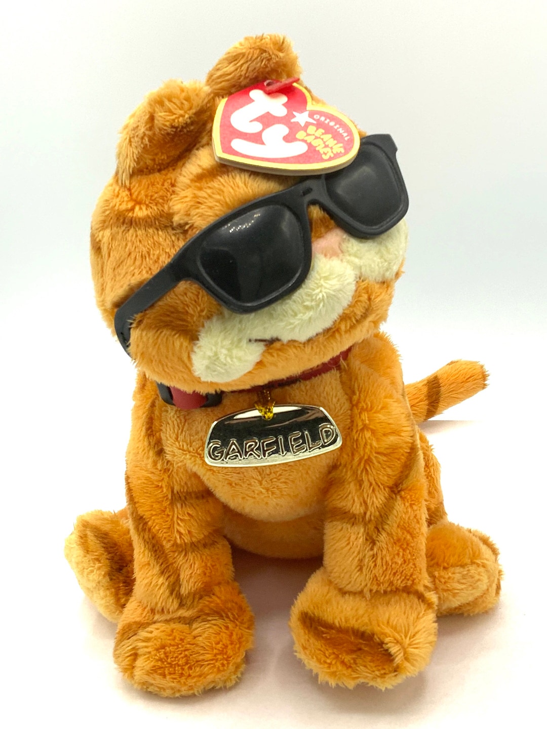 Gorgeous Collectible Vintage Stuffed Garfield With Glasses Push Toy ...