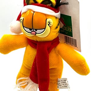 Gorgeous Collectible and Vintage Garfield With Santa Hat-stuffed, Push ...