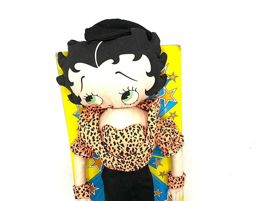 Gorgeous Collectible Betty Boop Stuff Doll, Leopard Shirt and Black ...