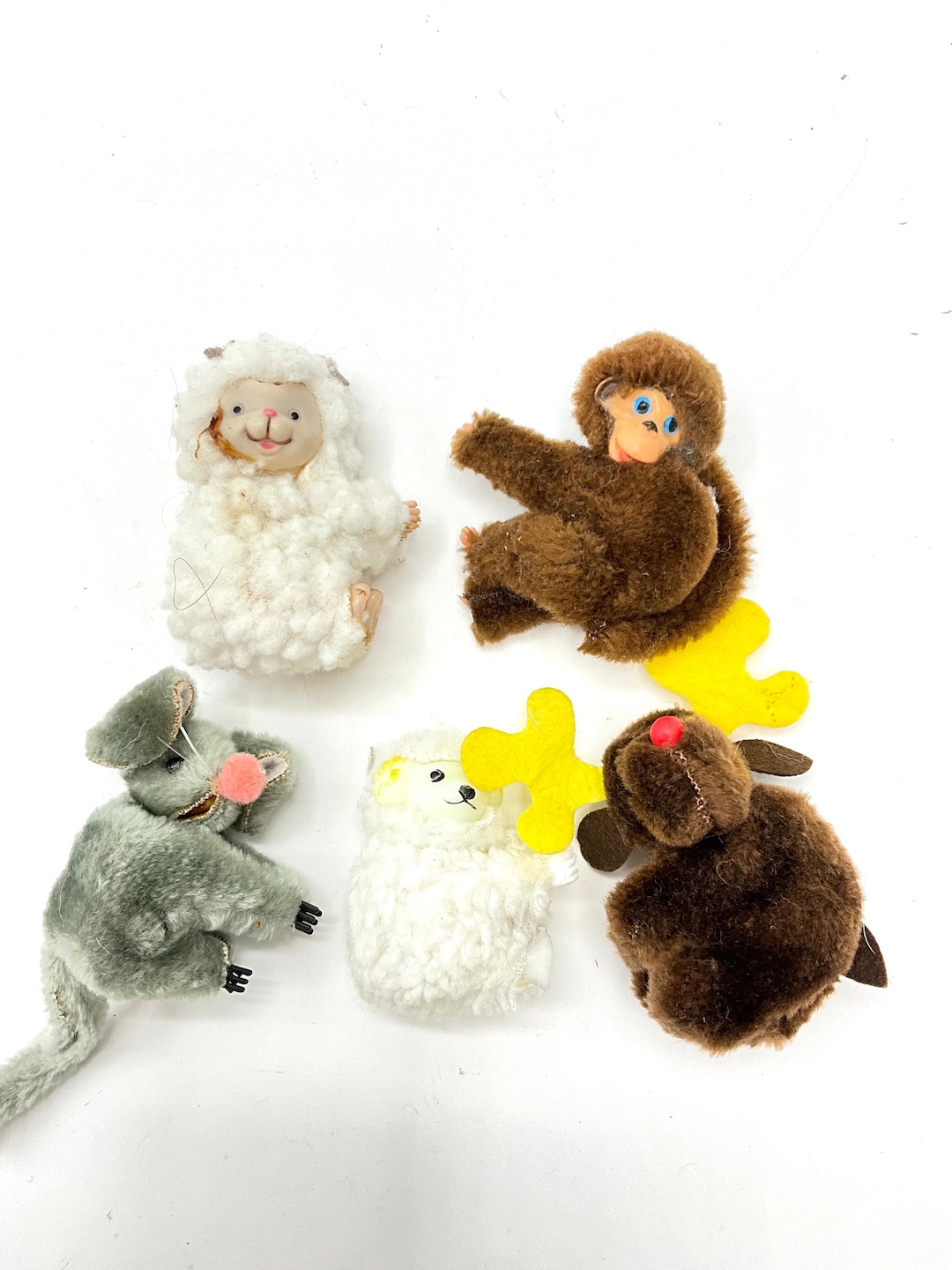 Gorgeous Collectible and Vintage Plush Pencil Clip Monkey, Moose, Sheep ...