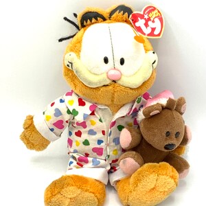 Gorgeous Collectible and Vintage Stuffed Garfield With PJ a Flower ...
