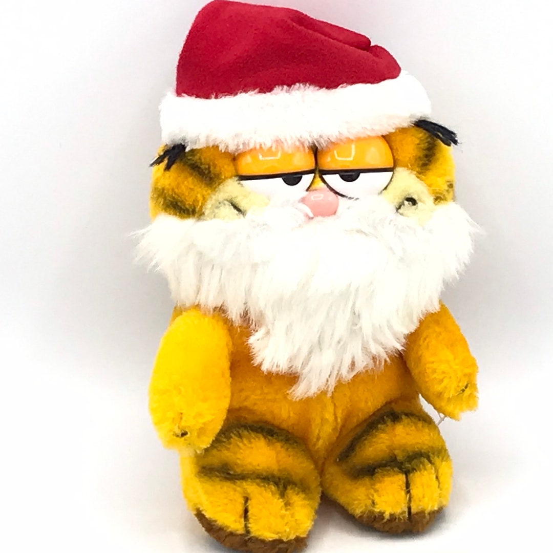 Vintage Stuffed Garfield Santa Claus. - Etsy