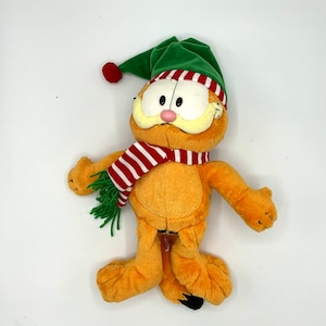 Gorgeous Collectible Vintage Stuffed Garfield Elf, With Scarfs, Push ...
