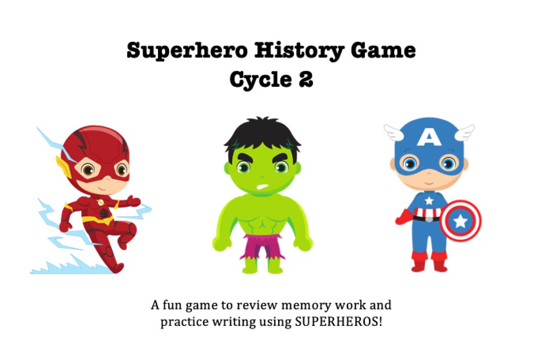 Superhero History Game Cycle 2 - Etsy