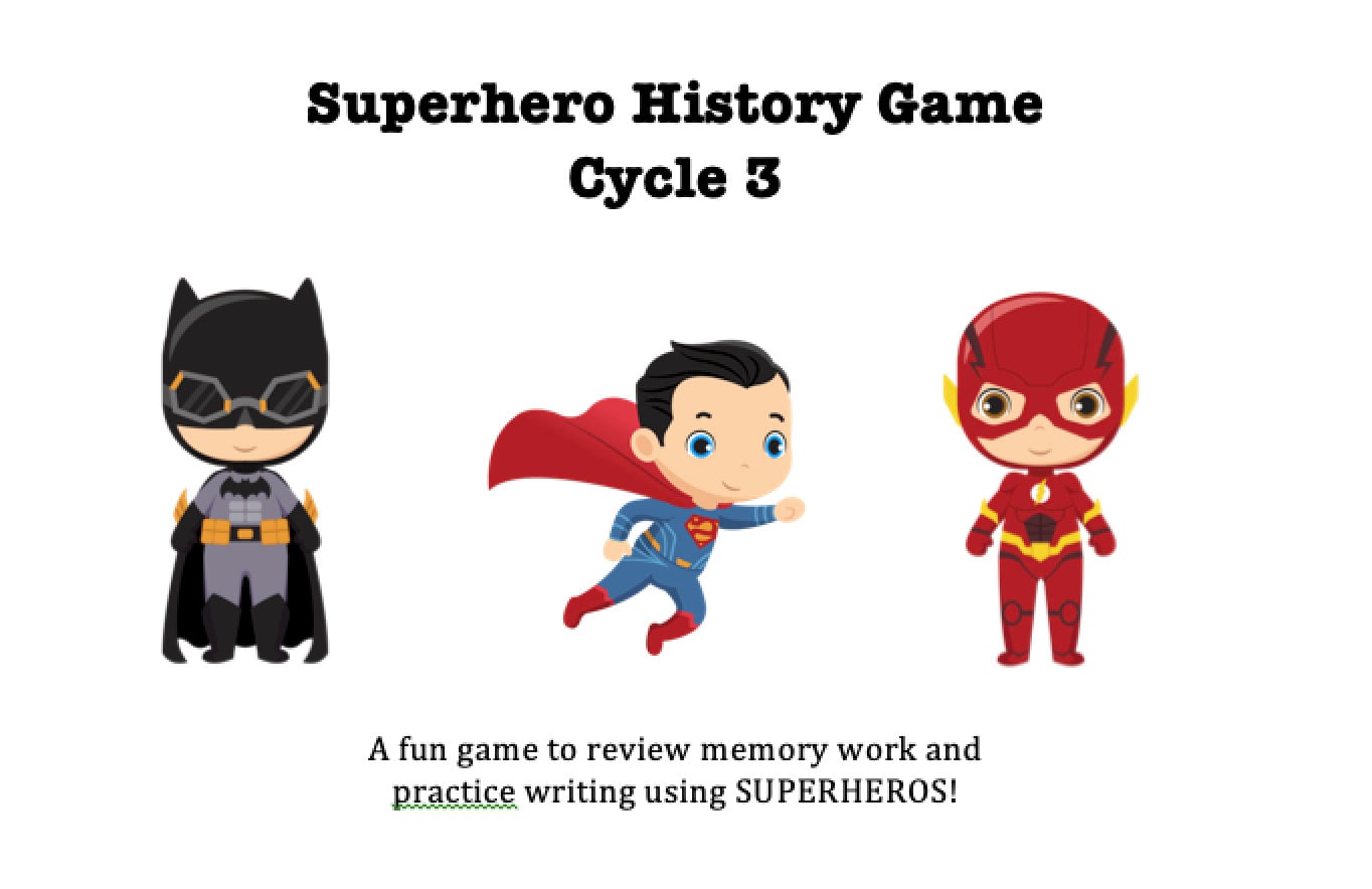 Cycle 3 Superhero History Game - Etsy