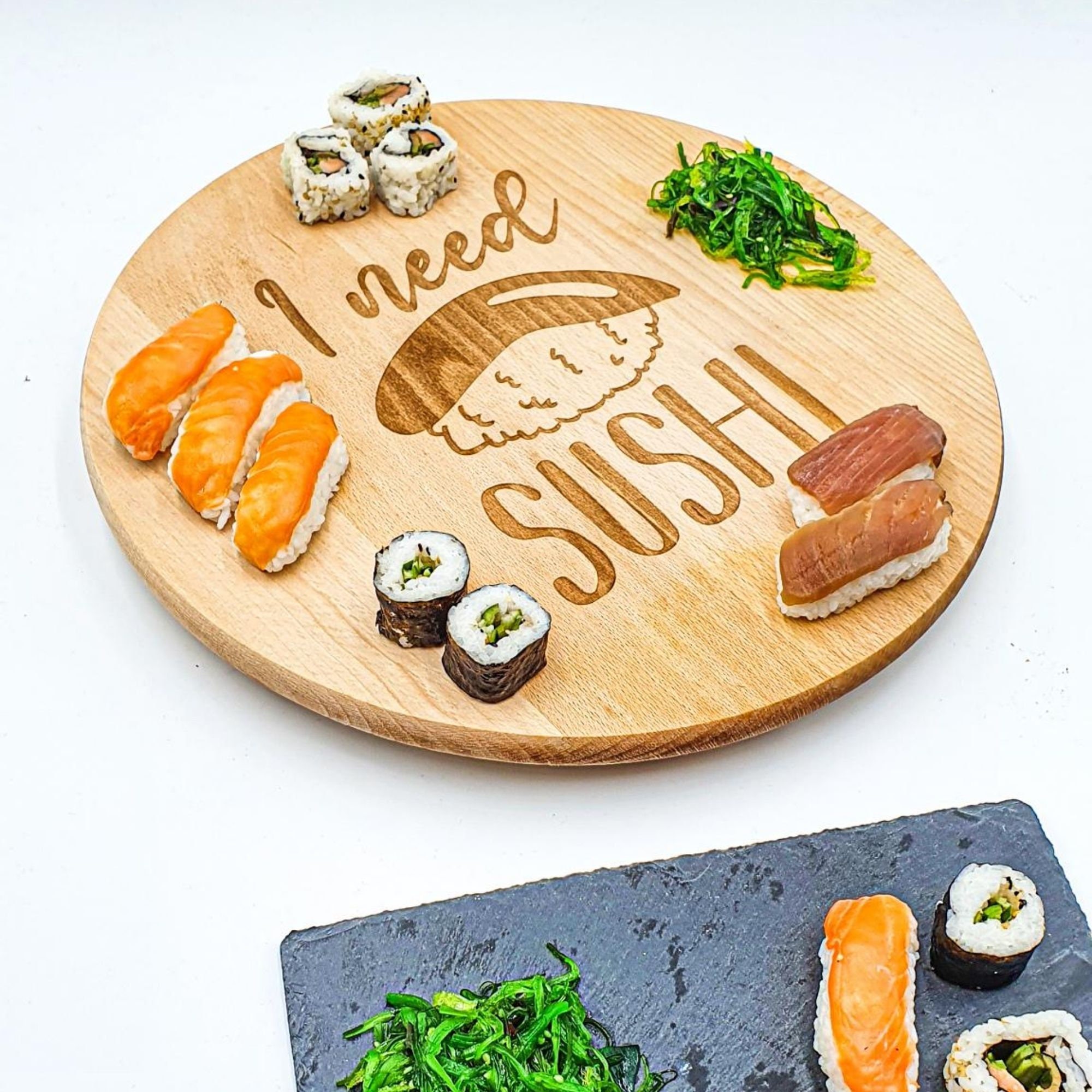 I Need Sushi - Rotating Sushi Board - Engraved Sushi Board - Free ...