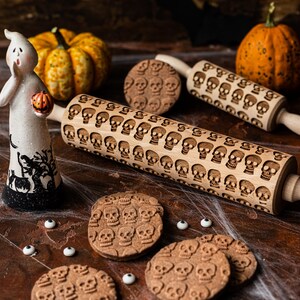 SKULL Rolling Pin, Embossing Rolling Pin, Engraved Rolling Pin by Laser ...