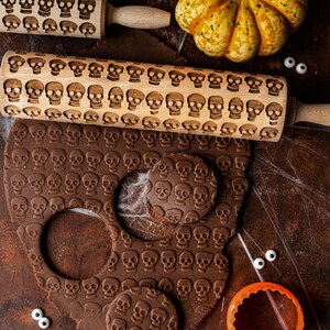 SKULL Rolling Pin, Embossing Rolling Pin, Engraved Rolling Pin by Laser ...
