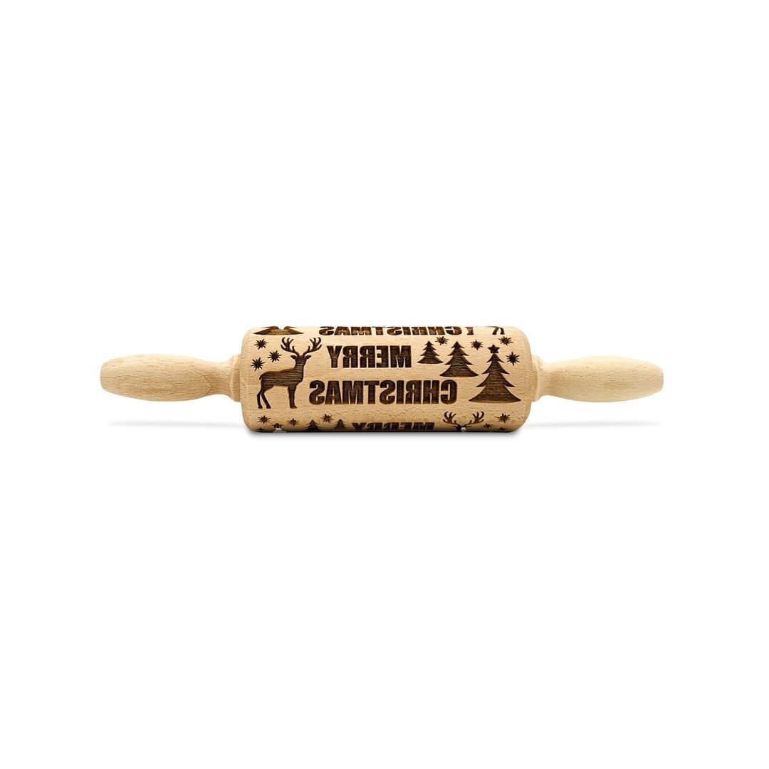 MERRY CHRISTMAS Rolling Pin Embossing Rolling Pin Engraved - Etsy