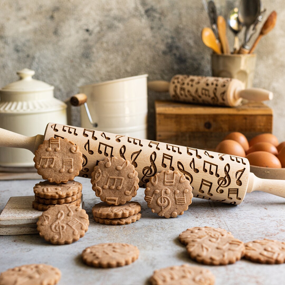 MUSIC Rolling Pin, Embossing Rolling Pin, Engraved Rolling Pin by Laser ...