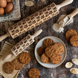 Foxes Rolling Pin, Embossing Rolling Pin, Engraved Rolling Pin by Laser ...