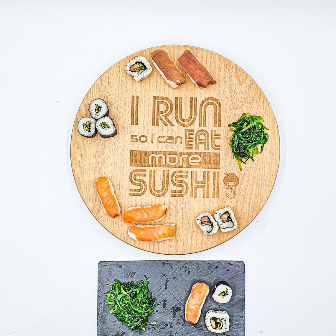 More Sushi Rotating Sushi Board Engraved Sushi Board - Etsy