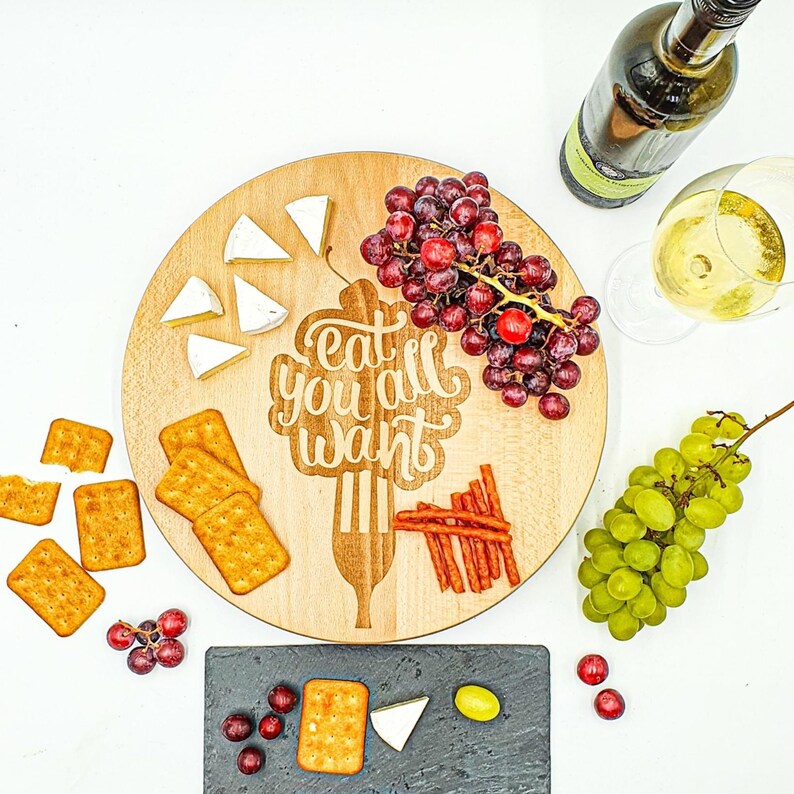 Eat You All Want Rotating Snacks Board Engraved Snacks - Etsy