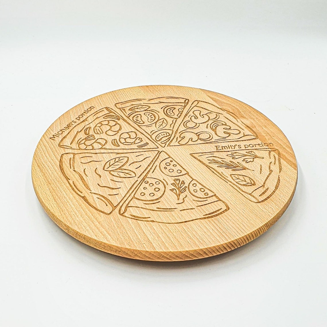 Equal Portions Rotating Pizza Board Engraved Pizza Board - Etsy