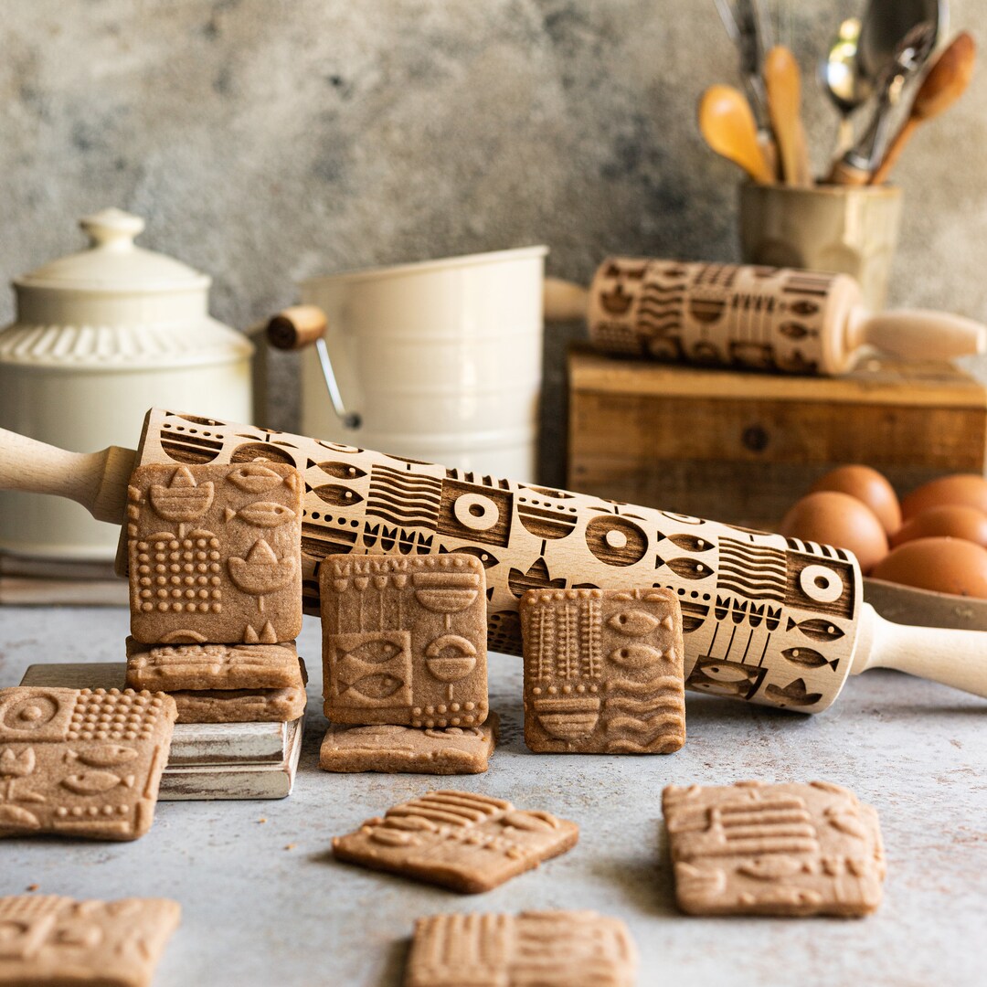 SCANDINAVIAN Rolling Pin, Embossing Rolling Pin, Engraved Rolling Pin ...