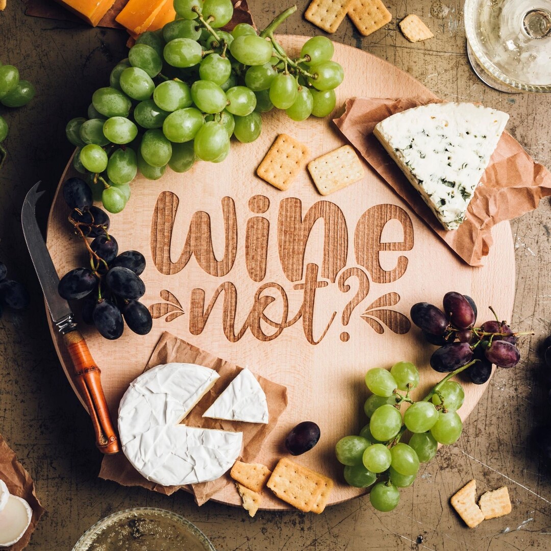 Wine Not - Rotating Snacks Board - Engraved Snacks Board - Free ...