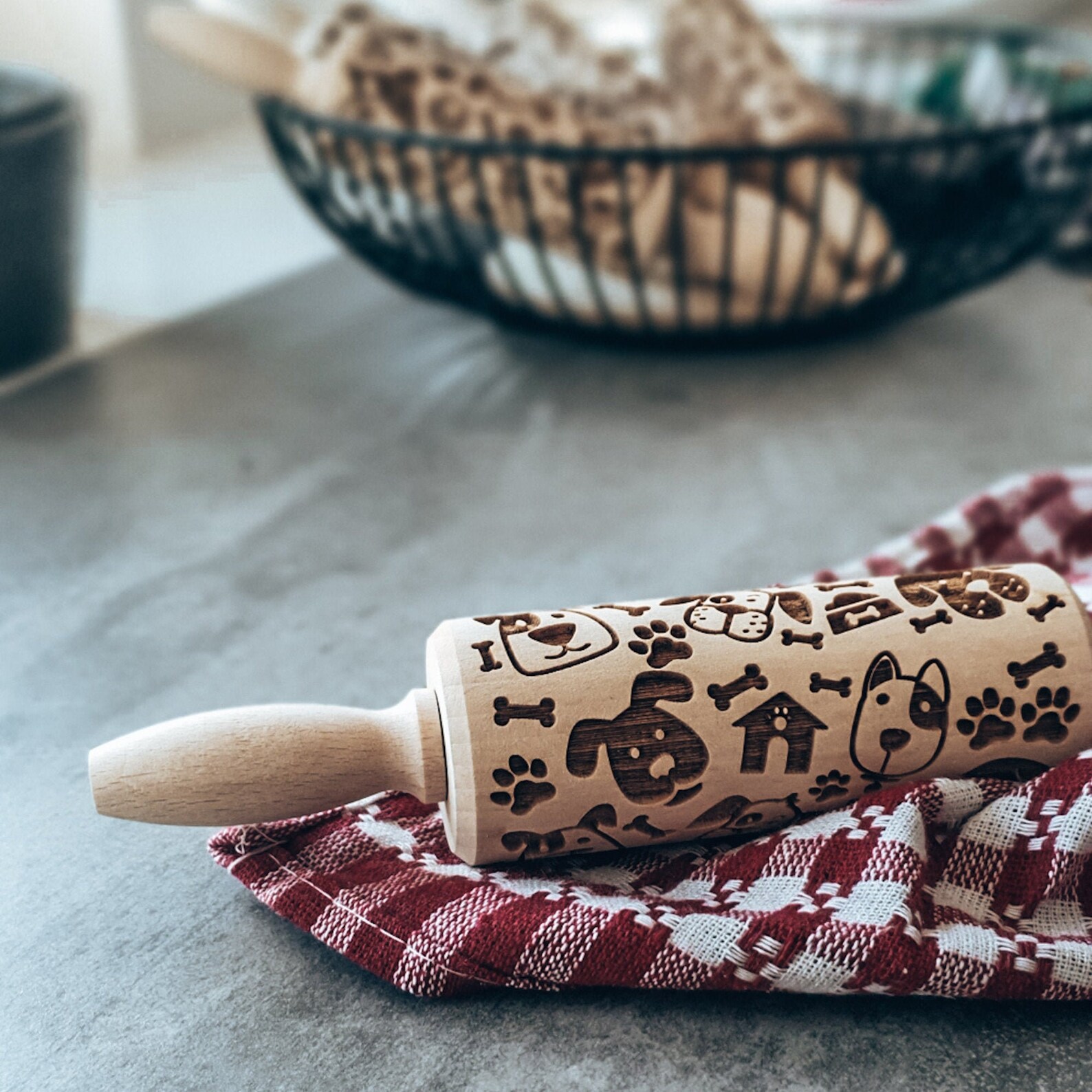 Sweet Dogs Rolling Pin Embossing Rolling Pin Engraved | Etsy