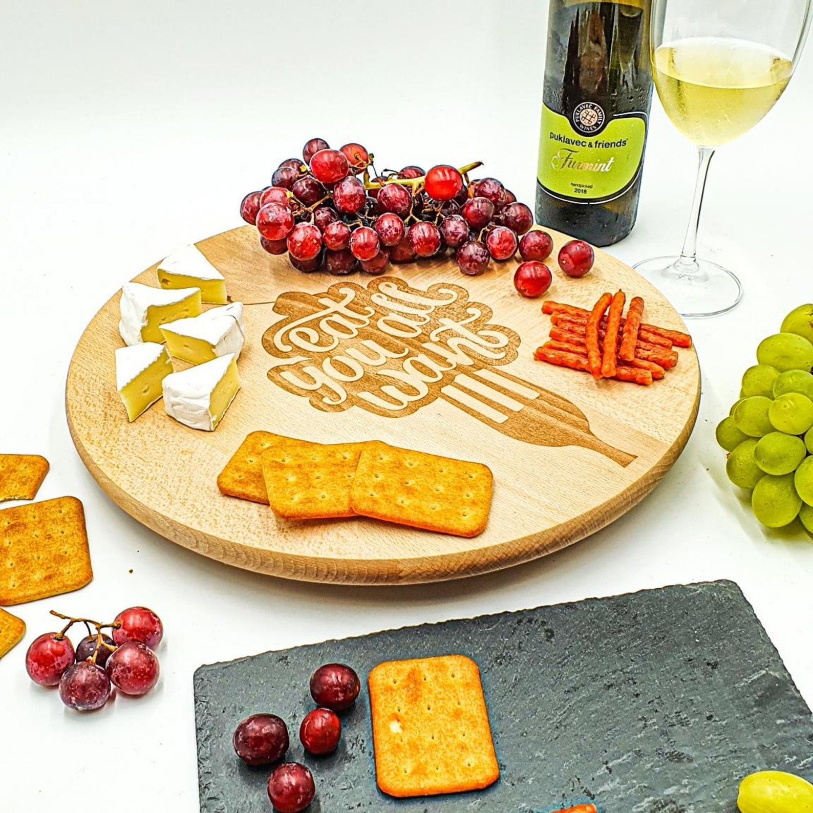 Eat You All Want Rotating Snacks Board Engraved Snacks - Etsy