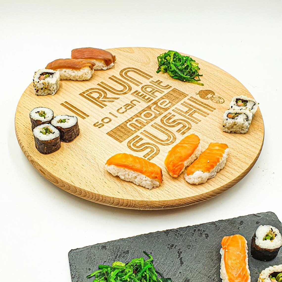 More Sushi Rotating Sushi Board Engraved Sushi Board - Etsy