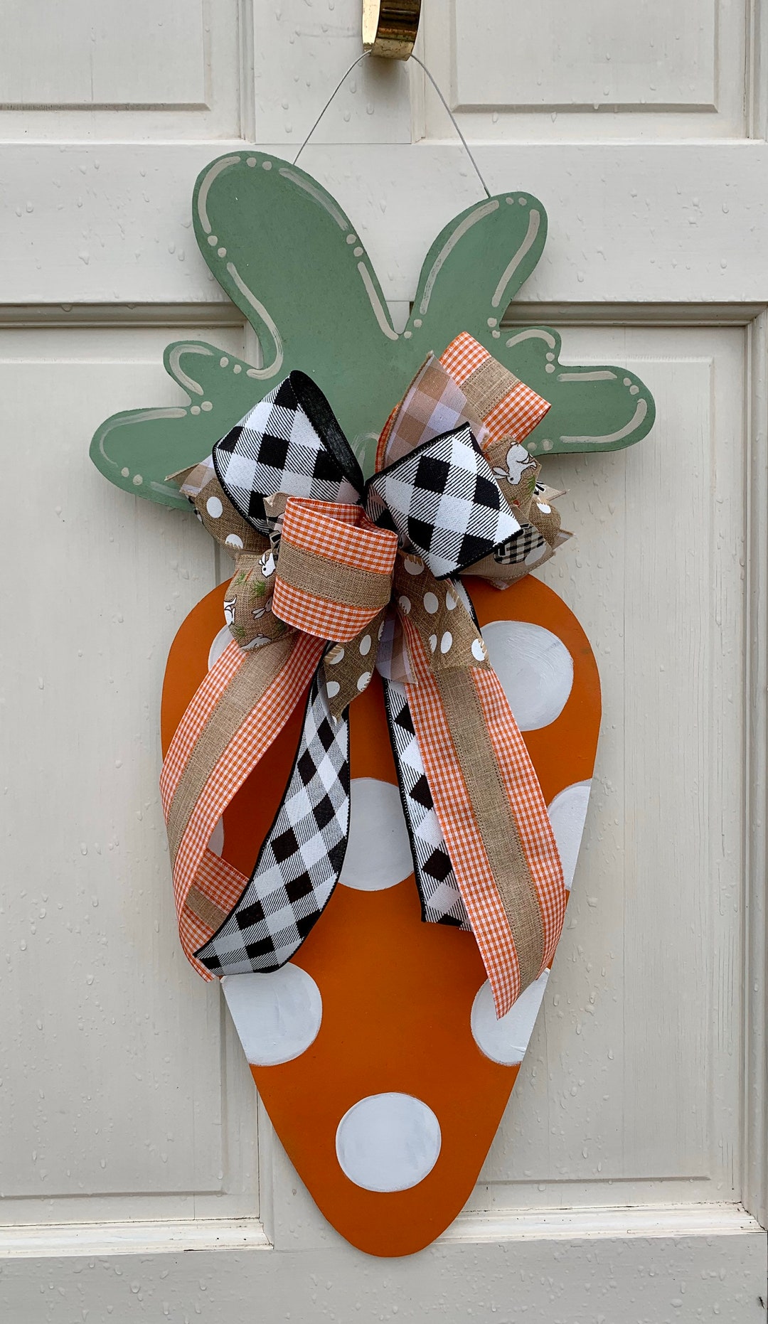 Polkadot Carrot Door Hanger - Etsy
