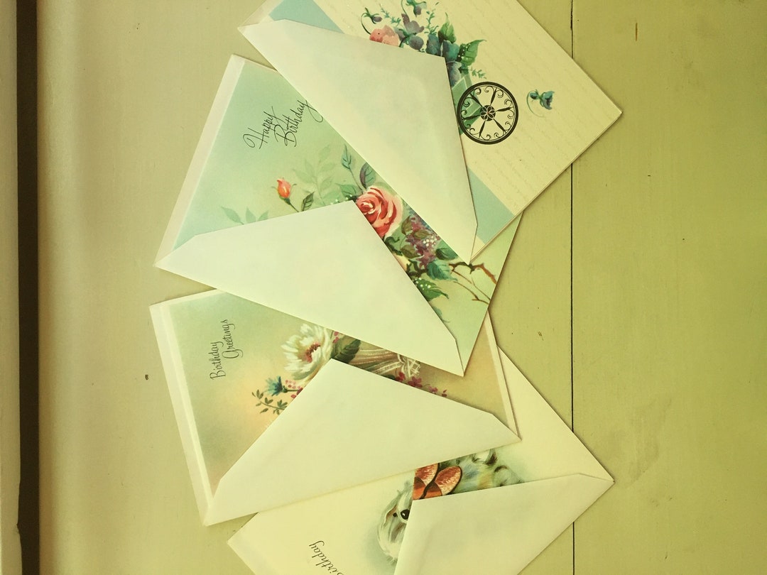Vintage Birthday Greeting Cards & Envelopes/set of 4/A Sunshine Card ...