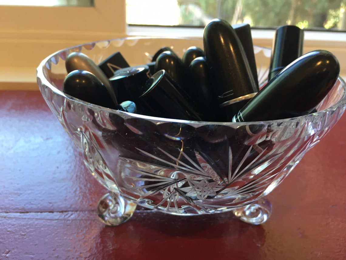 Vintage Crystal 3 Footed Round Bowl Pinwheel Pattern - Etsy