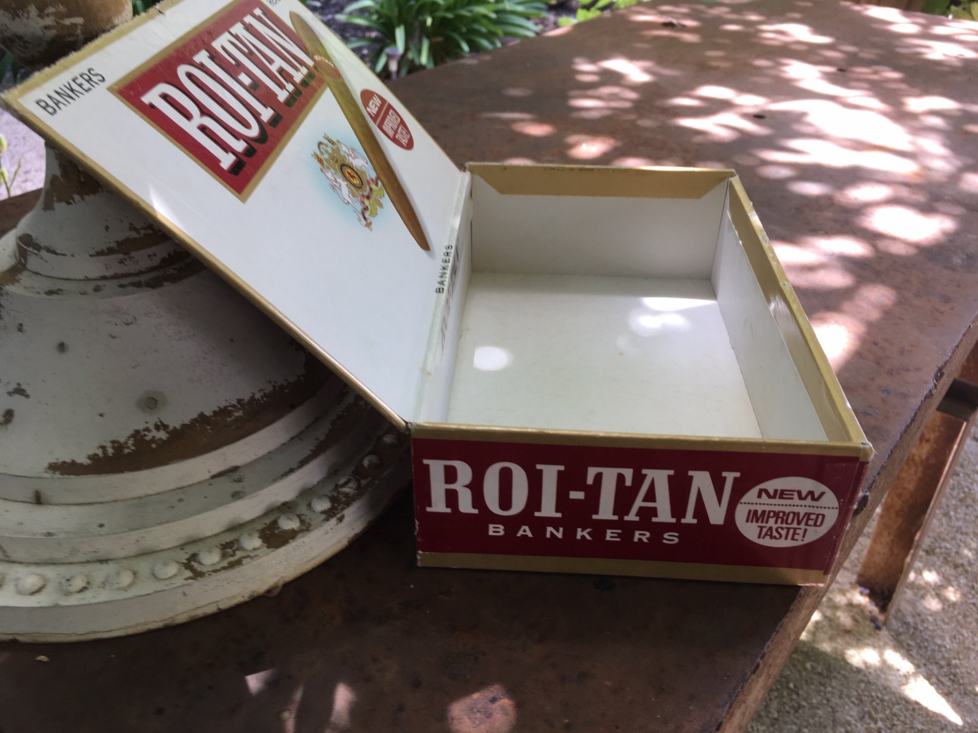 Vintage Roi-tan Cigar Box, Hinged Lid, Mid-century, Letter Keepsake Box ...