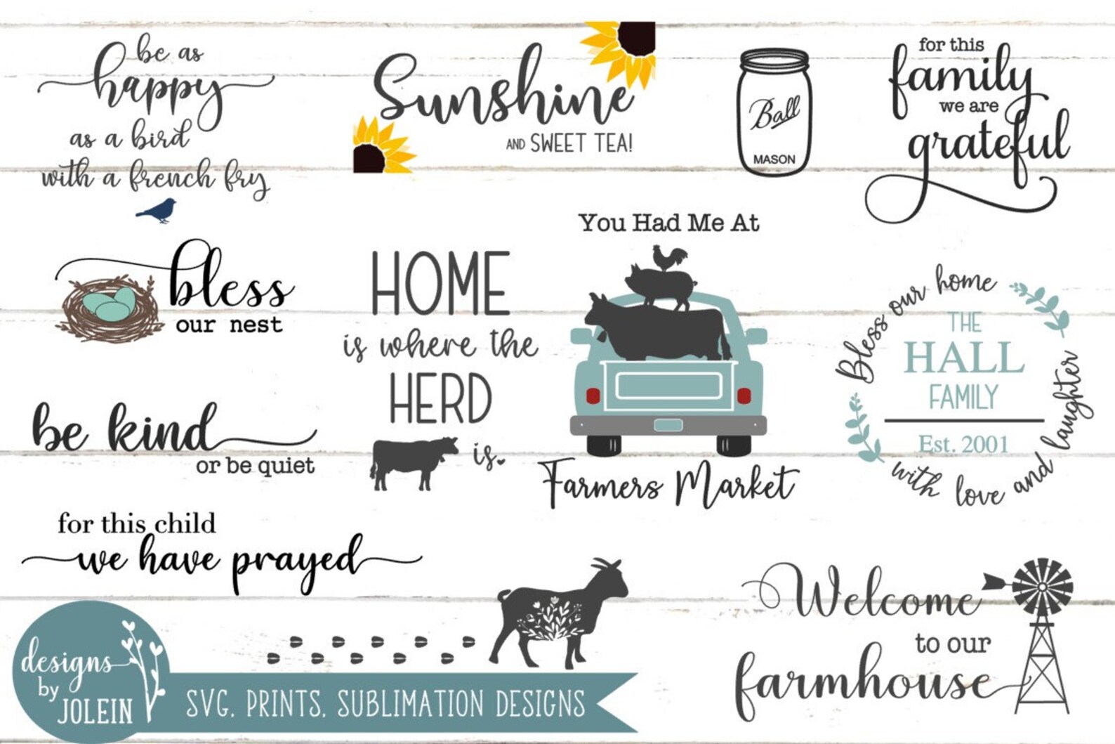 The Farmhouse Bundle of Designs SVG Png Eps Jpeg Dxf - Etsy